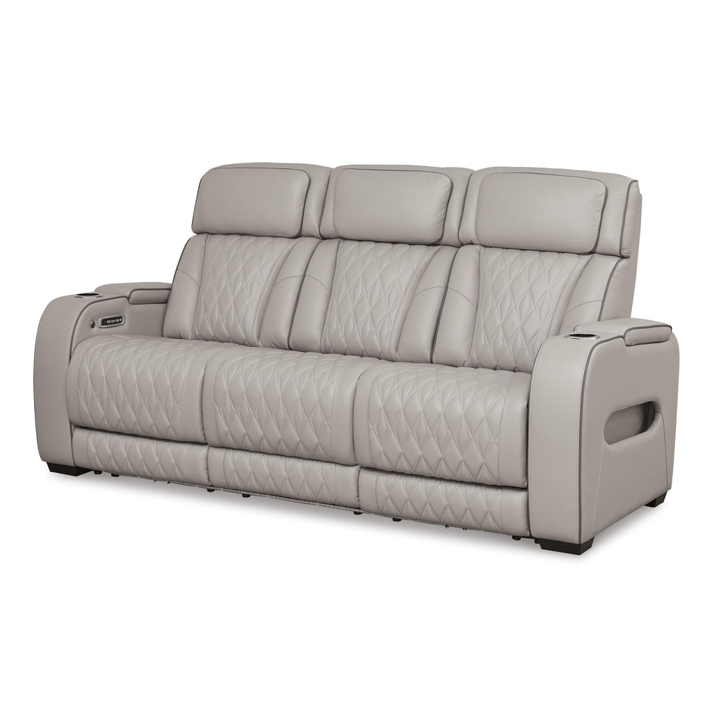 Signature Design by Ashley Boyington Power Reclining Leather Match Sof